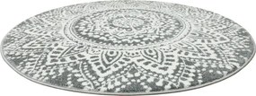 Koberec Lima G757A mandala, krémový / šedý kruh