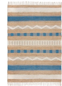 XXXLutz VŠÍVANÝ KOBEREC, 160/230 cm, modrá, přírodní barvy Flair Rugs - Online Only koberce & rohožky - 003165040702