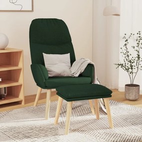 Relaxační křeslo se stoličkou tmavě zelené textil 3097347