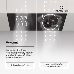 Klarstein Hektor Eco, digestoř, 52 cm, 466 m³/h, dotykové ovládání, sklo