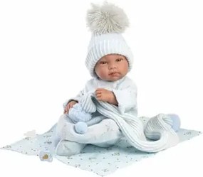 Llorens 84337 NEW BORN CHLAPEČEK - realistická panenka miminko s celov