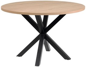 OnaDnes -20% Dubový jídelní stůl Kave Home Argo 120 cm s černou kovovou podnoží