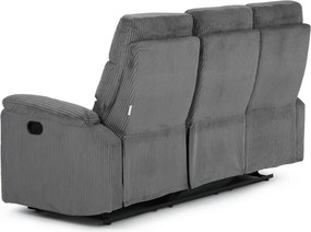 Sedací souprava, polohovací, šedá, manšestrová látka, ASD-C5981 GREY6