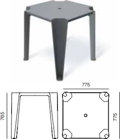 Zahradní jídelní stůl LOTTIES 77,5x77,5x76,5 cm béžový