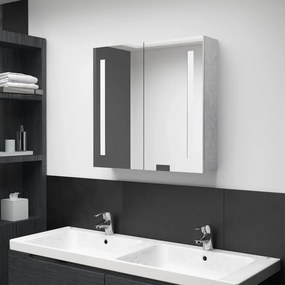 LED koupelnová skříňka se zrcadlem betonově šedá 62x14x60 cm 326518