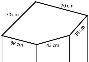 Rohová šatní skříň Emi se zrcadlem - bílá