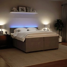 Box spring postel s matrací světle šedá 200x200 cm samet 3288696