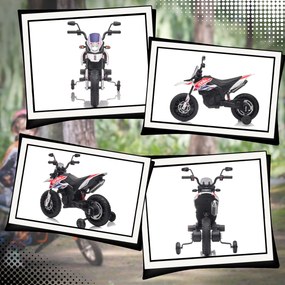 AIYAPLAY dětská elektrická motorka, 12V dětská motorka s hudbou, 6 km/h dětské vozidlo s odnímatelnými tréninkovými koly, 12palcové plastové pneumati…