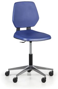 Antares Pracovní židle ALLOY PU, nízká, na kolečkách, modrá