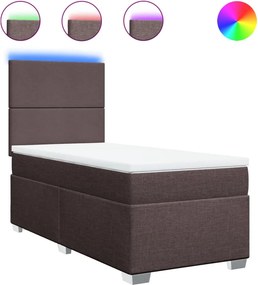 Box spring postel s matrací tmavě hnědá 80x200 cm textil 3292611