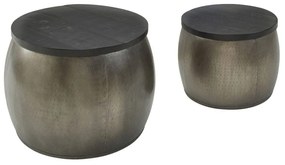 Bruxxi Konferenční stolek Paar (SET 2 ks), černá / šedá