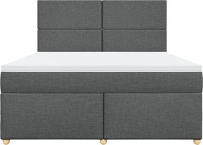 Box spring postel s matrací tmavě šedá 180x200 cm textil 3293653
