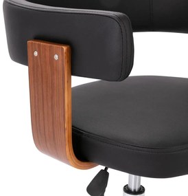 Petromila Otočná kancelářská židle černá ohýbané dřevo a umělá kůže