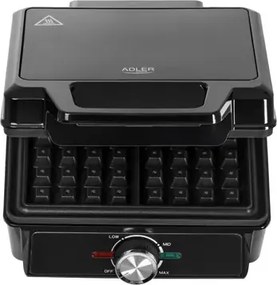 Adler AD 3088 černá / Vaflovač / 2000 W / nepřilnavé plochy / 2 vafle