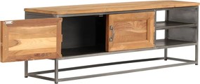 TV stolek z recyklovaného teaku a oceli 120 x 30 x 40 cm 246281