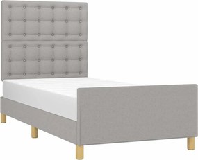Rám postele s čelem světle šedý 80 x 200 cm textil 3125333