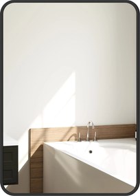 Nástěnné zrcadlo HOMCOM 50x70 cm - Dekorativní zrcadlo s kovovým rámem a snadnou instalací pomocí háčku do obývacího pokoje, předsíně a chodby | Aosom