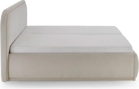 Krémová čalouněná dvoulůžková postel s úložným prostorem s roštem 180x200 cm Soma – Meise Möbel