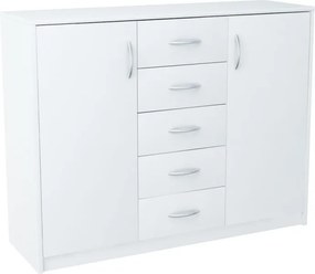 Komoda JULIUS K12D5S bílá