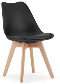 Set čtyř jídelních židlí MARK - černé (hnědé nohy) 4ks