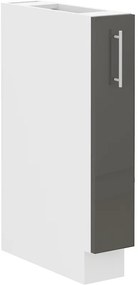 STL 15 cm výsuvná skříňka dolní s košíkem LARA Barevné provedení: Bílá / Šedý lesk