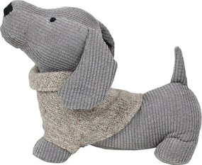 Šedá dveřní zarážka jezevčík Dachshund - 33*14*20cm