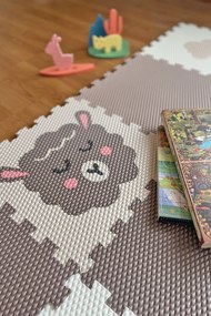 Hnědá hrací podlaha puzzle 12 dílů MYŠKA