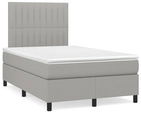 Box spring postel s matrací světle šedá 120x190 cm textil