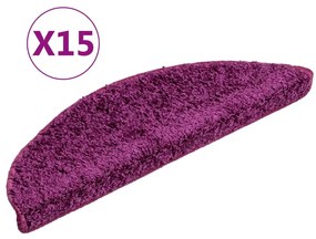 vidaXL Marketos Schodové rohože 15 ks 56x17x3 cm fialové půlkulaté