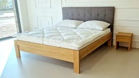 Postel Postelia RIVIERA Buk 160x200 - Dřevěná postel z masivu, bukové dvoulůžko o šíři masivu 4 cm