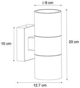 Moderní venkovní nástěnné svítidlo černé 2-světlo AR70 IP44 - Duo