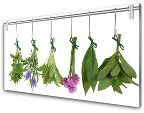 Obraz na skle Sušené Byliny Listy Květiny 125x50 cm