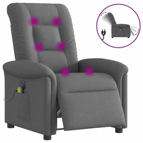 Elektrické masážní polohovací křeslo tmavě šedé textil 3303245