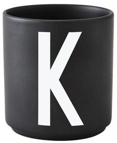 Design Letters Hrnek s písmenem K, black