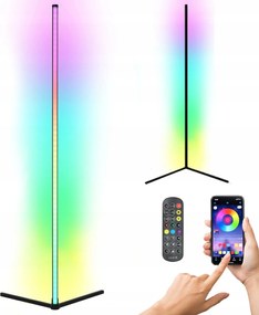 Stojací Led lampa Černá Cct Rgb Aplikace Inteligentní Dálkový Ovladač