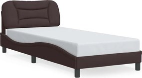 Rám postele bez matrace Hvar tmavě hnědá 90 x 190 cm textil 3207740