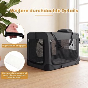 Costway Přepravka pro psy skládací přenosný přepravní box pro psy se – černý