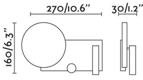 FARO 20066 - LED Stmívatelná nástěnná lampička KLEE LED/10W/230V + LED/3W levá