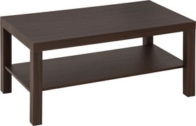 HOMCOM Moderní konferenční stolek se 2 úložnými policemi, nízký stolek na čaj pro obývací pokoj a kancelář, nosnost 20 kg, 90x45x44,5 cm, ořech