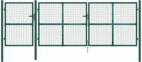 Pletivá zahradní branka zelená 400 x 125 cm pozinkovaná ocel 154537