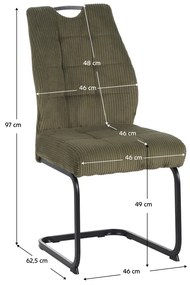 Kondela Jídelní židle, zelená/černá, KELMA