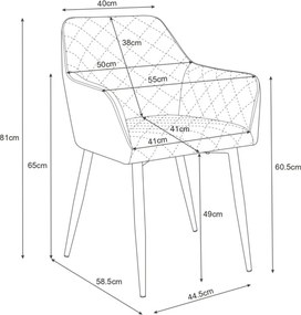 Set 2 ks jídelních žídlí SJ.082, šedá