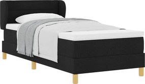 Postel s boxspringem s matrací s čelo Černá 90 x 190 cm textil 3340124