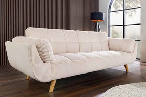 Designová rozkládací pohovka Bailey 215 cm béžový manšestr