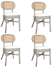 Jídelní židle 4 ks šedé plátno,  3071721
