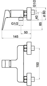 Novaservis - Sprchová baterie NOBLESS EGO matná černá