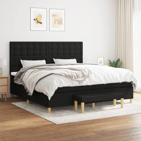 Box spring postel s matrací černá 200x200 cm textil 3137503