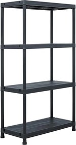Skladové regály 5 ks černé 60 x 30 x 138 cm plastové 276252