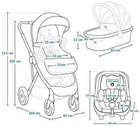 Lionelo - Kombinovaný kočárek 3v1 AMBER Grey Graphite
