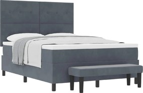 Postel s boxspringem s polštářem Tmavě šedá 200 x 160 cm samet 3344523